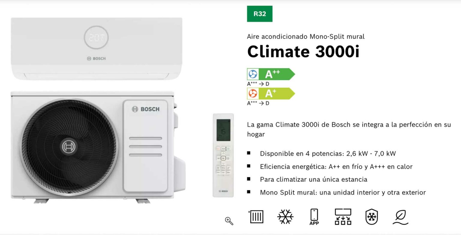 Aire Acondicionado Bosch Climate 3000i Set 26 WE - metrogas